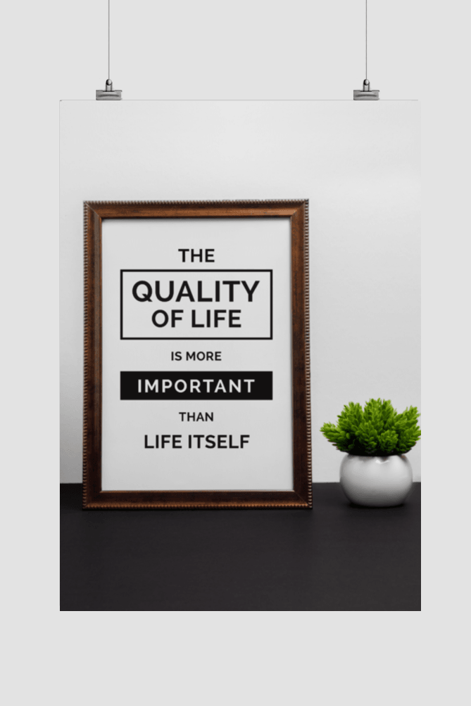 Poster- The quality of life is more important than life itself – Ninetyzone